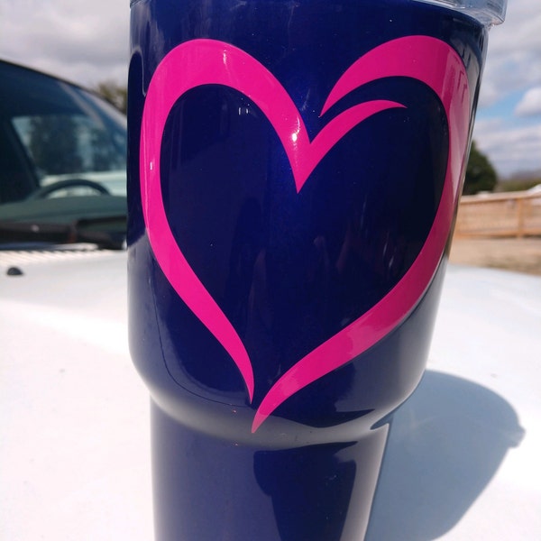 Heart Vinyl Decal, Heart Sticker, Heart Car Decal - Choose Your Color ...