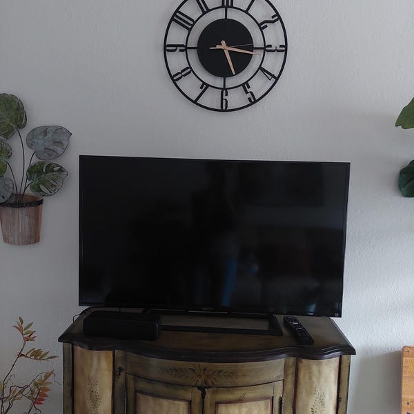 Antique Style Roman Numeral Metal Wall Clock, Rustic Modern Wall Clock ...