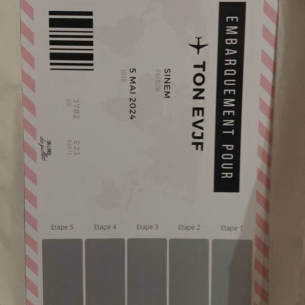 Carte à gratter pour EVJF, programme EVJF, carte personnalisable ...