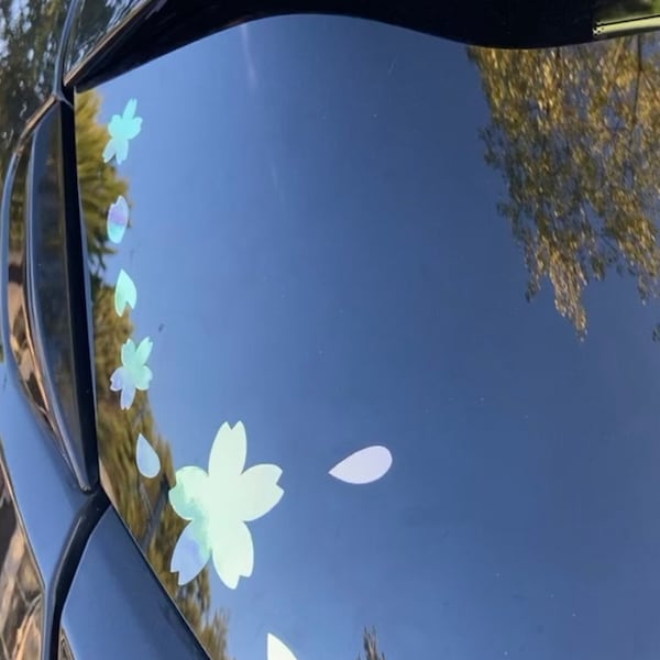 Sakura Flower Holographic Vinyl, Cherry Blossom Vinyl Decal, Sakura ...