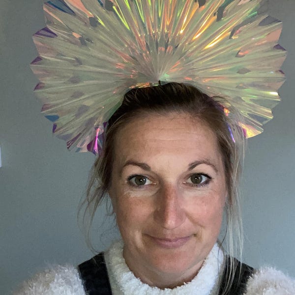 Aurora Head Dress Iridescent Pinwheel Headwear ~ Festival, Rave, Party ...