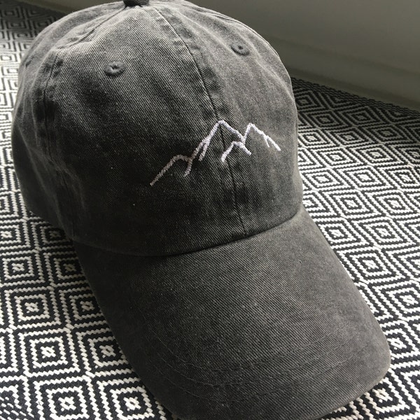 MOUNTAIN Baseball Hat, Embroidered Dad Cap • Hiking Climbing Adventure ...
