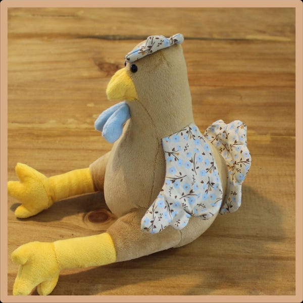Stuffed Hen - PDF Sewing Pattern | Stuffed Animal | Fabric Chicken Toy ...