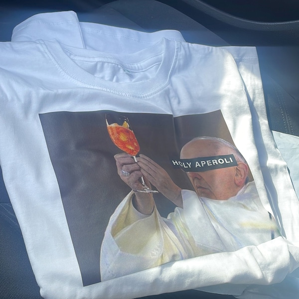 Holy Aperoli T-shirt Pope Holding Aperol Spritz Tshirt Aperol Picture ...