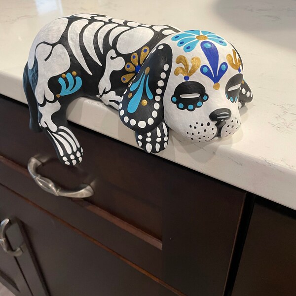 Day of the Dead DOG Shelf Sitter Skeleton Puppy Statue Pet Memorial ...