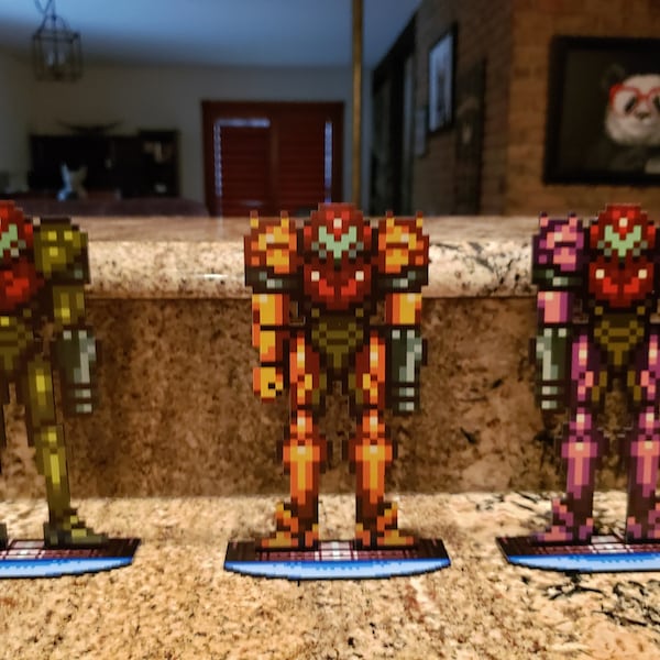 Super Metroid Samus - Super Nintendo Inspired Sprites - Etsy