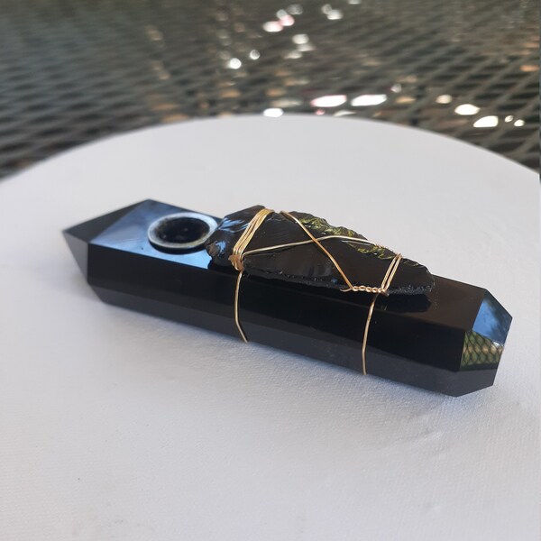 Obsidian Pipe, Gemstone Pipe, Customized Pipe, Arrowhead Pipes, Gifts ...