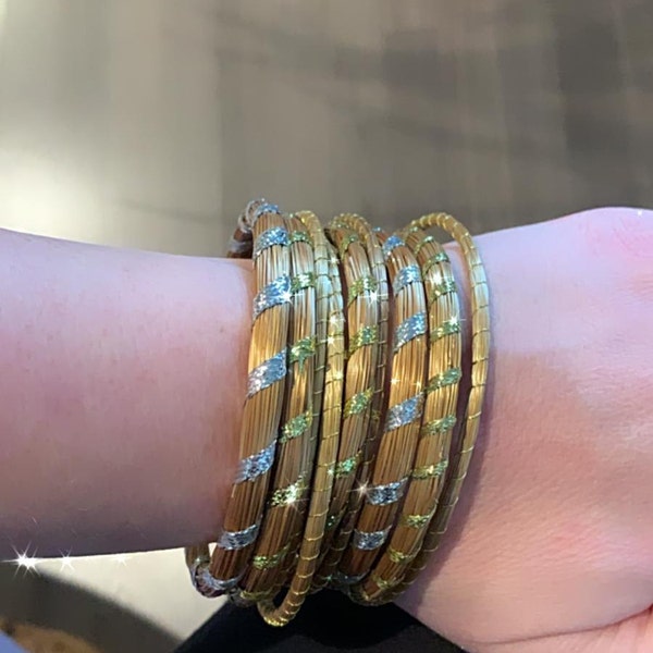 Black and Gold Bangles | Stack Bangles | Eco Jewellery | Organic ...