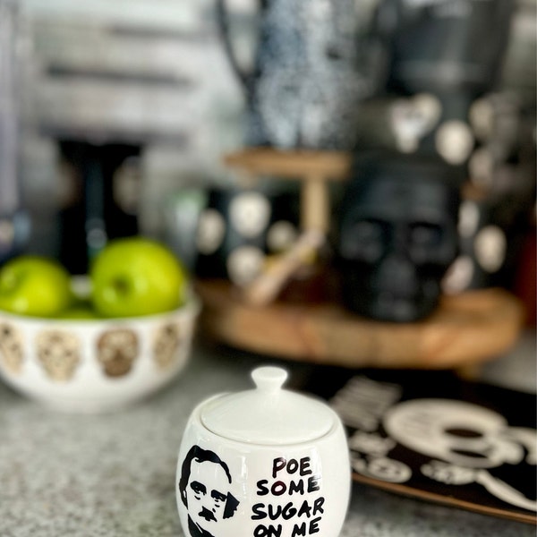 Edgar Allan Poe Sugar Bowl: Upcycled Funny Gift for Reader - Etsy
