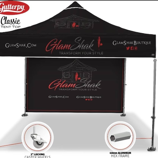 10x20 BUNDLE 4: Custom Pop-up Tent Top + Hex-shaped Alum Frame + Full ...