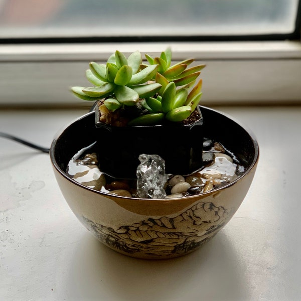 Tranquility Tabletop Jade Water Garden Fountain With Lady Meditating ...