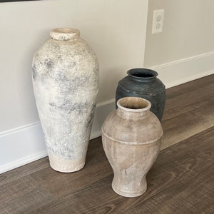 Matte Textured Vase, Aged Vessel, Artisanal Vase, Minimalist Organic ...