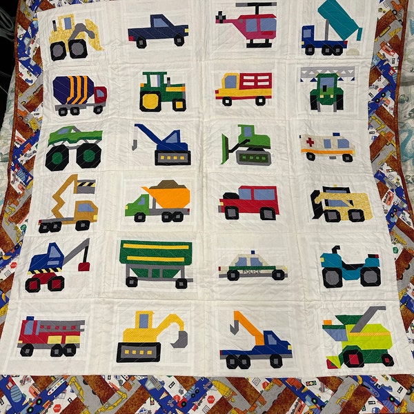 PDF Quilt Block Pattern – Combine – Vehicle Quilt - Etsy