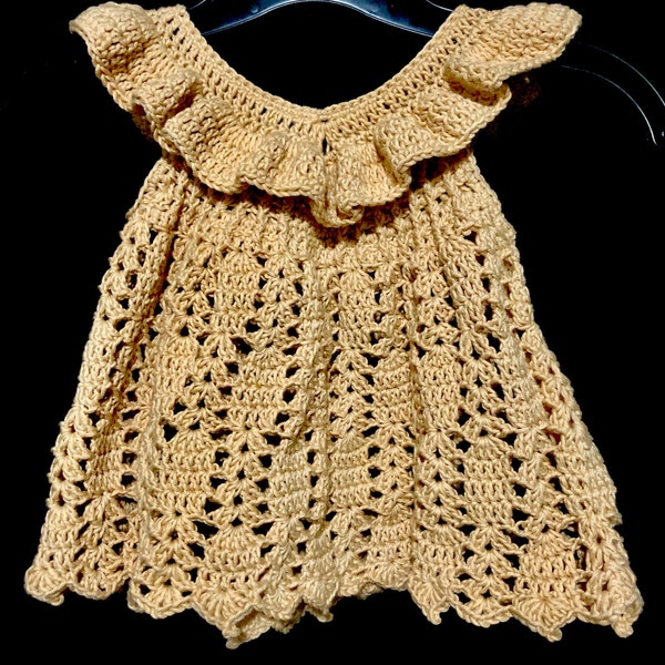 Crochet Dress PATTERN - Truffle Ruffle Dress (sizes up to 10 Years ...