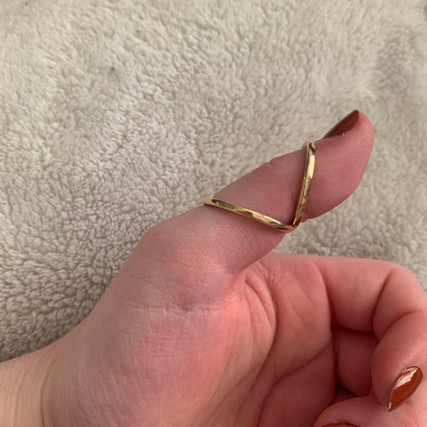 Finger Splint Silver, Brass or Copper Hammered Textured Ring for Swan ...