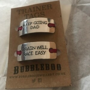 Personalised Trainer Tags, Runner Gift, Shoelace Tags, Lace Plates ...