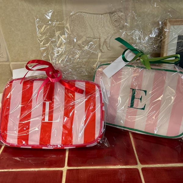 Light Blue Checkered Pouch, Coastal Bachelorette Party Favors, Checker ...