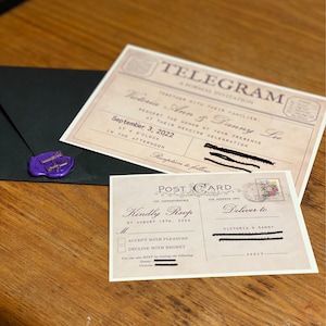 Telegram Wedding Invitation Suite printable, Telegram Invitation, Post ...