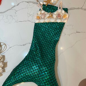 Hi Waist Mermaid Bikini Set With Headband | Etsy