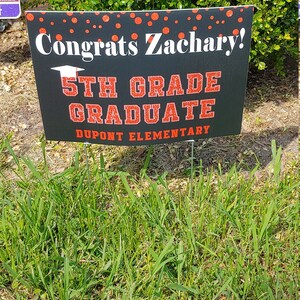 Elementary Graduation Yard Sign Middle School 2023 Graduate 12x18 Size ...