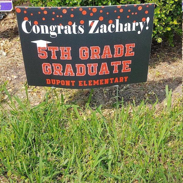 Elementary Graduation Yard Sign Middle School 2023 Graduate 12x18" Size ...