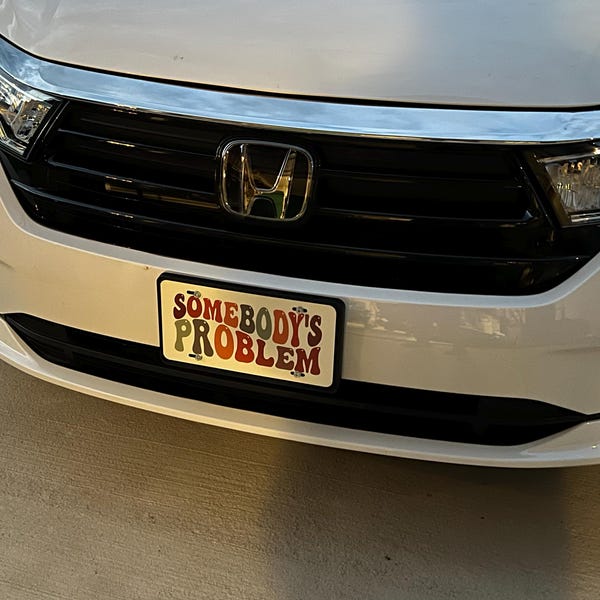 Peace Symbol License Plate, Retro License Plate. Muted Rainbow Colors ...