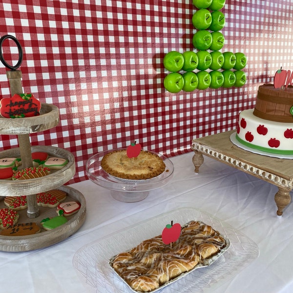 Apple Cupcake Toppers: Apple Birthday Party Decor (set of 12) - Etsy