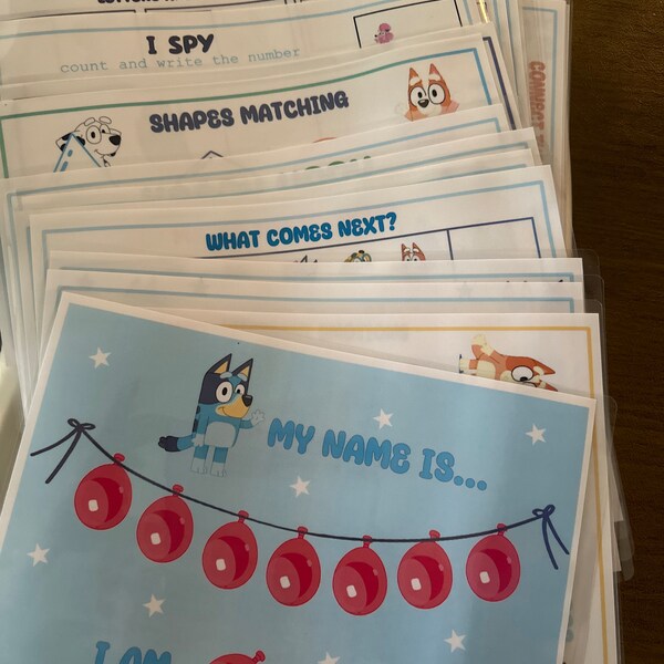 Bluey Number Flashcards, Blue Heeler, Flashcards, Learning Flashcards ...