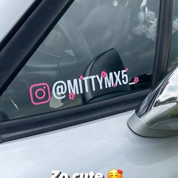 Custom Instagram Name Sticker | Contour Cut Username Decal | Handle Tag ...