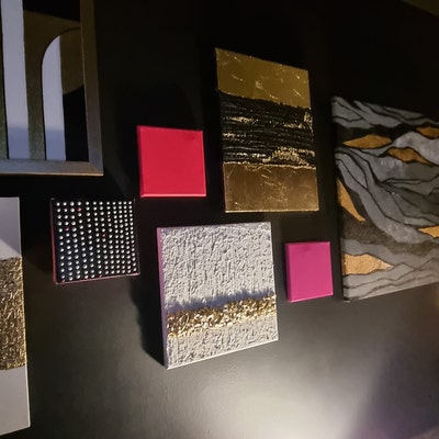 Gold Foil Art Gold Leaf Painting Black and Gold Painting Modern Art ...