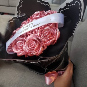 Glitter Ramo Buchon, Eternal Rose Bouquet, Handmade Fake Flowers ...