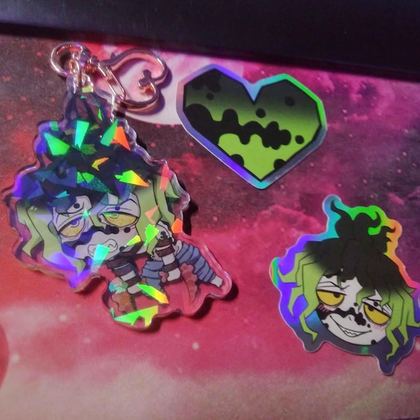 Gyutaro Acrylic Holographic Keychain - Etsy