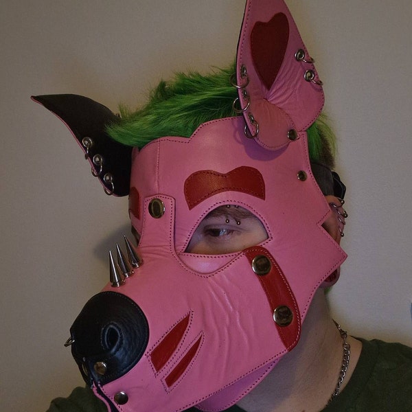 Leather Pup Hood Removable Muzzle - Etsy