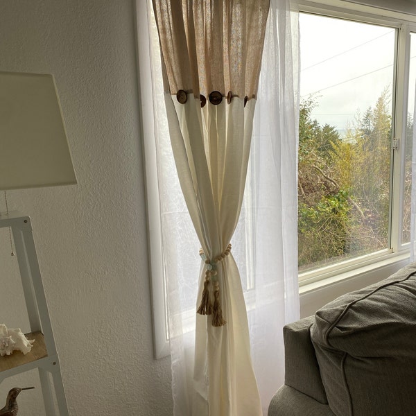 Curtain Tie Backs | Aqua Sea Glass Tie Backs | Home Accents | Coastal ...