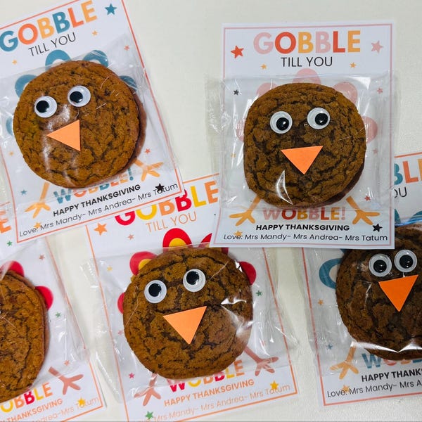Gobble Till You Wobble Tags | Editable Thanksgiving Treat Tag | Instant ...
