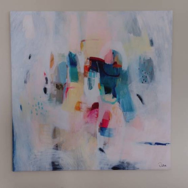 Soft Pastel Wall Art, Abstract Painting Giclee Print, Large Fine Art ...