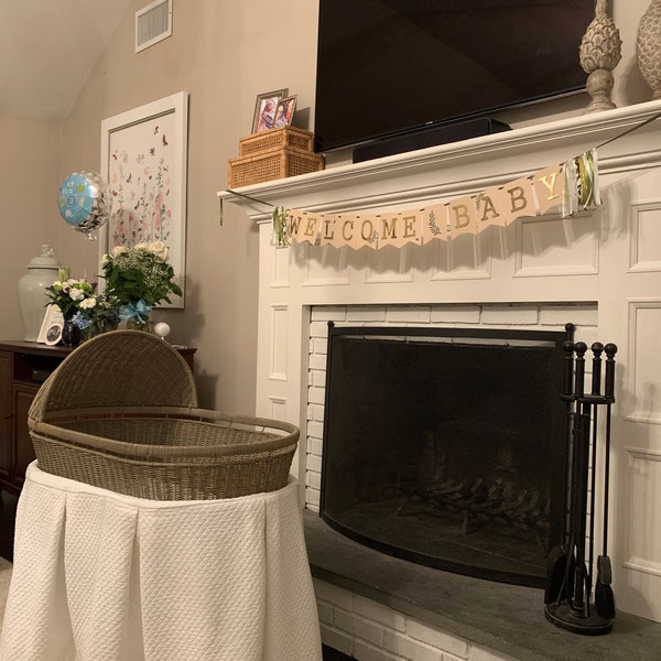 Greenery Baby Shower Banner, Welcome Baby Banner, A Baby is Brewing ...