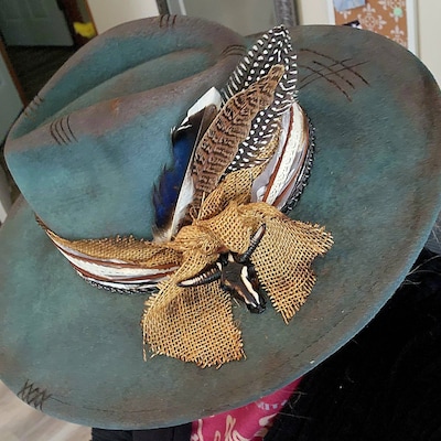 Lady May 2 Custom Burned Hat. Western, Wide Brim - Etsy