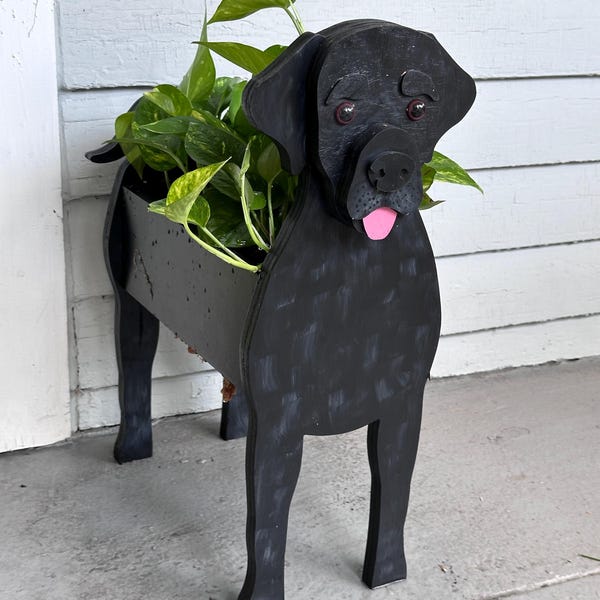 Labrador Retriever Dog Handmade and Painted Wood Organizer Planter - Etsy