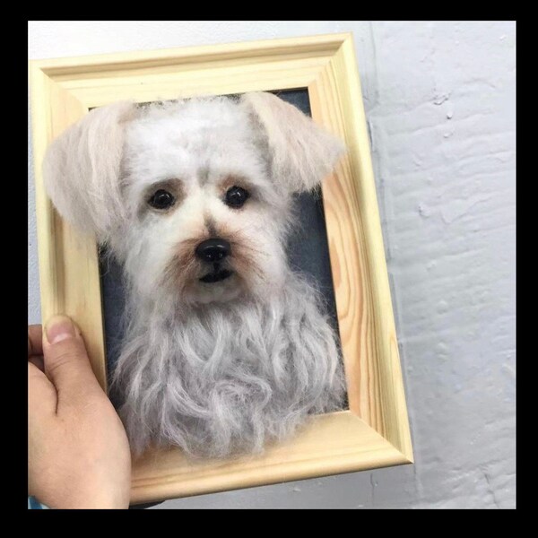 Custom Cat Portrait Sculpture in Frame; Needle Felted Cat; Realistic ...
