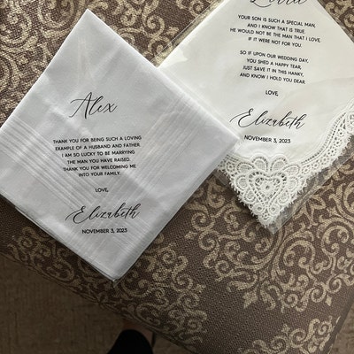 Groom Hankerchief From Mother of the Bride-wedding Handkerchief-print ...