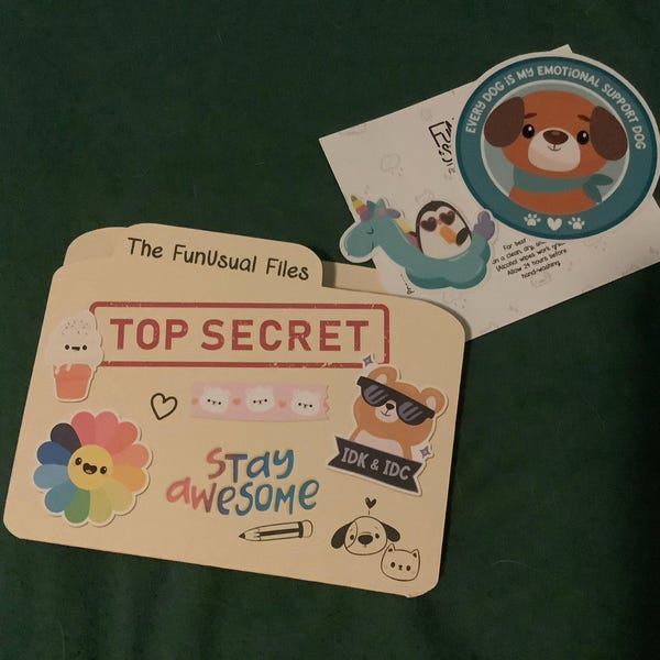 Dog Emotional Support Sticker, Kawaii Brown Dog, Vinyl Sticker, Laptop ...