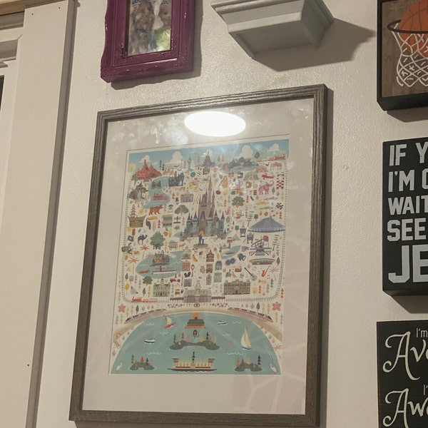 MAGIC KINGDOM Poster | Walt Disney World Magic Kingdom Whimsical Map ...