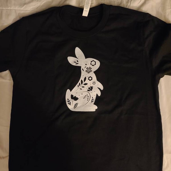 Floral Bunny Shirt - Floral Rabbit Shirt - Easter T-shirt - Spring T ...