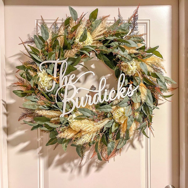 Name for Door Wreath • Laser Cut Name • Name for Door Hanger ...