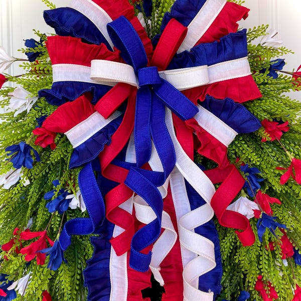 D Stevens, 10 Yards, 4 Inch Wired Ribbon, Merry Bright Ribbon, Check ...