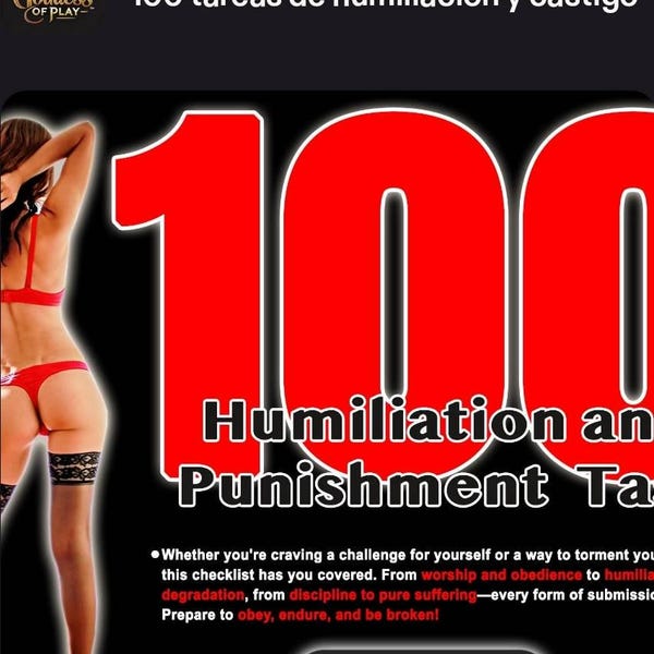 100 Humiliation & Punishment Tasks - Etsy