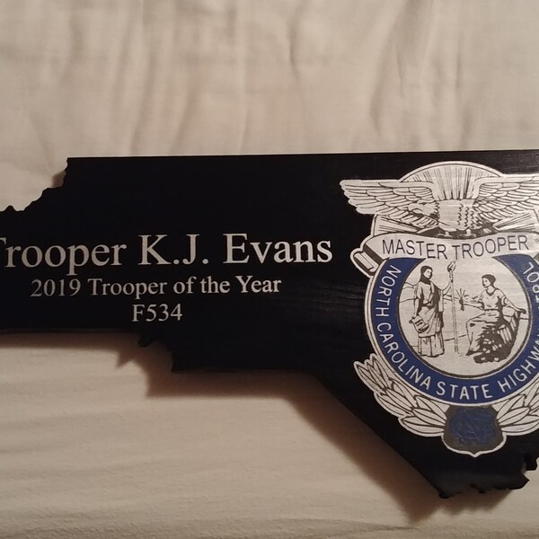 Personalized North Carolina Highway Patrol Sign, NC Cutout, NC State ...