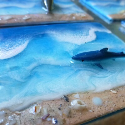 Tiny Blue Shark Figurine Soft Plastic Animal for Diorama or Aquarium ...