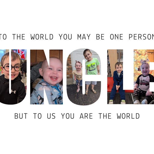 Uncle Photo Collage, Uncle Photo Frame, Best Uncle Print, Uncle Present ...